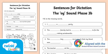 'oy' sound Phase 3b - Stage 5/6 Phonics - Linguistic Phonics - Resources