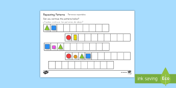 Repeating Patterns Worksheets | twinkl.com