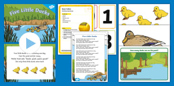 Number Songs 5 Little Ducks for early years and KS1 | Twinkl