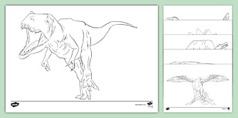 Printable Dinosaur Pictures and Colouring Pages For Kids