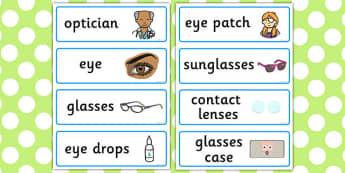 Opticians Role Play Primary Resources, optician, eye, eyes, health