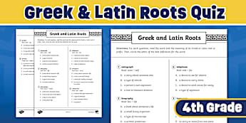 (ELA.4.V.1.2) Apply knowledge of common Greek and Latin roots, base ...