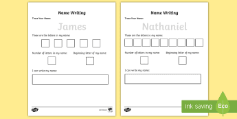 Editable Name Writing Worksheets | twinkl.com