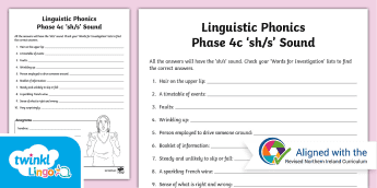 Sh Phonics Activities | twinkl.co.uk