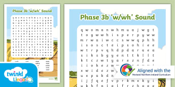 'w/wh' sound Phase 3b - Stage 5/6 Phonics - Linguistic Phonics - Resources