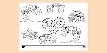 Monster Truck Colouring Pages | twinkl.co.uk