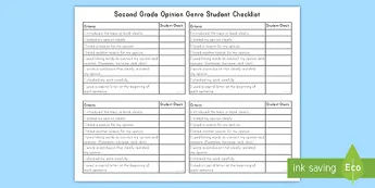 Second Grade Checklists | twinkl.com