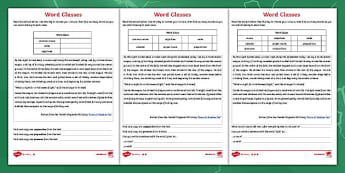 Recognising Word Classes - KS2 Grammar