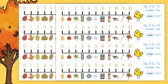 Autumn Number Lines | twinkl.co.uk