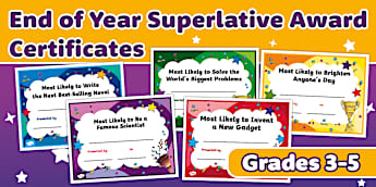 Awards & Certificates Worksheets | Grade 4 | Twinkl