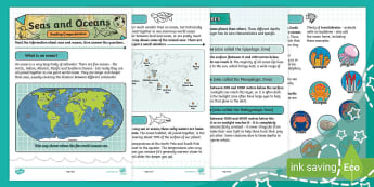 Seas and Oceans - Geography Activities and Worksheets
