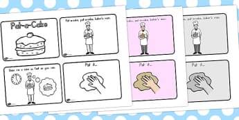 Fun activities based on the nursery rhyme Pat a Cake.