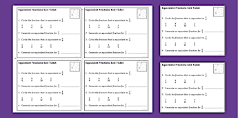 4th Grade Equivalent Fractions • Twinkl.com
