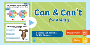 Can/Can't - ESL Resources - Can and Can't ESL Activities