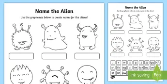 Alien Words Worksheets | twinkl.ca