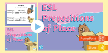 Prepositions of Place and Time - Exercises for ESL Learners