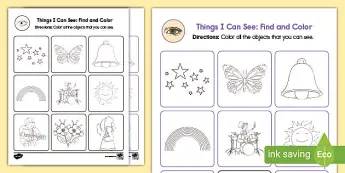 Find and Color Worksheets | twinkl.com