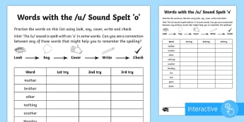 Printable Words Spelling Practice | KS1 Ideas and Worksheets