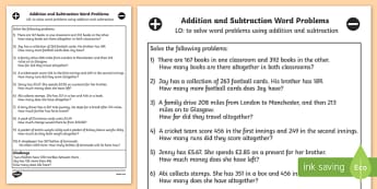 Addition and Subtraction Games | Year 3 and 4 | Twinkl