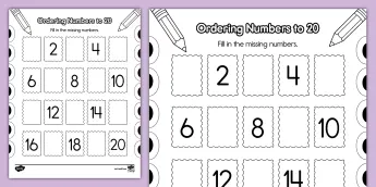 Missing Numbers Worksheets | twinkl.com