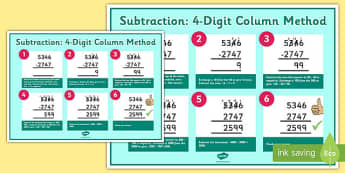 Year 4 Column Addition and Subtraction up to 4 Digits - KS2