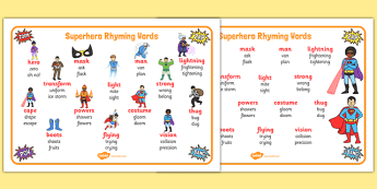 Superhero Word Mats | twinkl.com.au