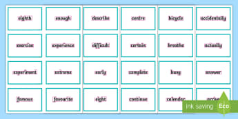 Year 3 and Year 4 Spelling Words - Y3/Y4 Statutory Spellings