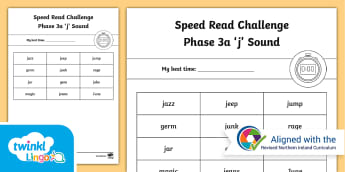 'j' sound Phase 3a - Stage 5/6 Phonics - Linguistic Phonics - Resources