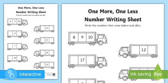 One More, One Less - Maths - Twinkl