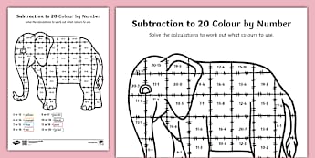 32 Subtraction Colour By Number Primary Resources - Primary Resources