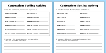 Contractions Language • Twinkl.ca