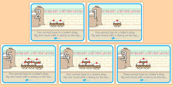 5 Currant Buns Nursery Rhyme Primary Resources, Nursery, Rhyme