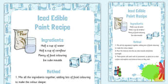 Edible Paint Recipes - Activities For Kids - Twinkl