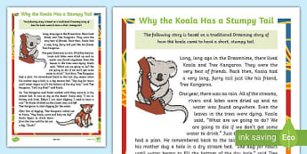 Dreaming Story Resources Why the Koala has a Stumpy Tail