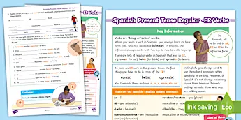 Present Tenses in Spanish | twinkl.ca