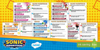 Sonic Worksheets | English and Literacy | Sonic the Hedgehog