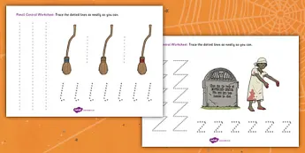 Halloween Tracing Worksheets | twinkl.com.au