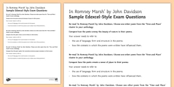 Edexcel Time and Place Poetry | Edexcel GCSE English