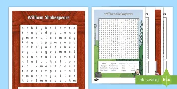 Shakespeare Word Searches | twinkl.com.au