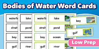(SS.K.G.3.2) Identify basic bodies of water. - Twinkl
