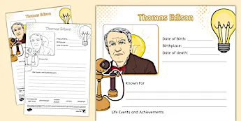 Thomas Edison Biographies | twinkl.co.uk