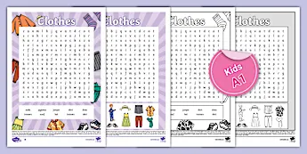 Clothes Word Searches | twinkl.com.au