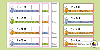 Subtraction & Addition Printable Kindergarten Math Worksheet