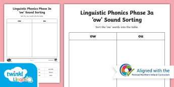 'ow' Sound Phonics Worksheets | twinkl.co.uk