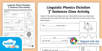 'f' Sound Phase 2 - Stage 5/6 Phonics - Linguistic Phonics - Resources