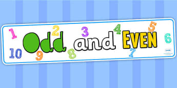 Odd and Even Numbers - EYFS Numbers & the Number System