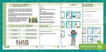 Actividades para el primer día de clases Regreso al Colegio