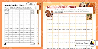 Multiplication Mazes | twinkl.com