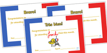 Awards and Certificates | KS1 French - Twinkl