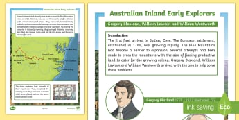 Australian Early Explorers - Year 3-4 History Resources